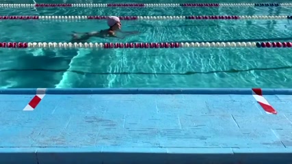 Italians try social distance swimming